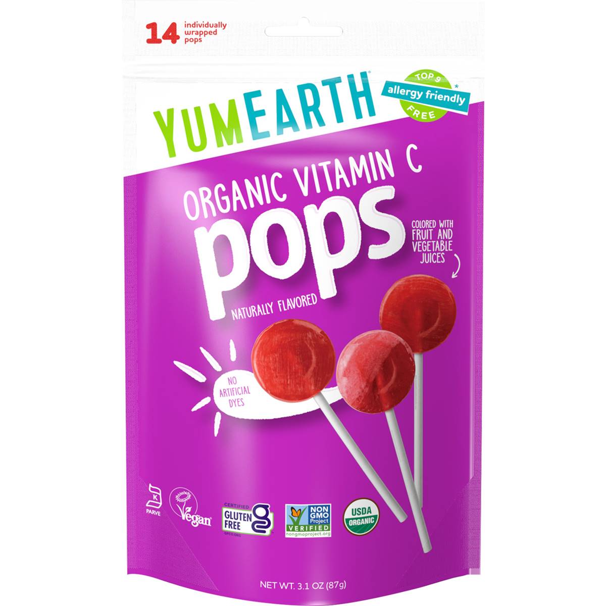 Yum Earth Organic Vitamin C Pops 14 Pack | Woolworths