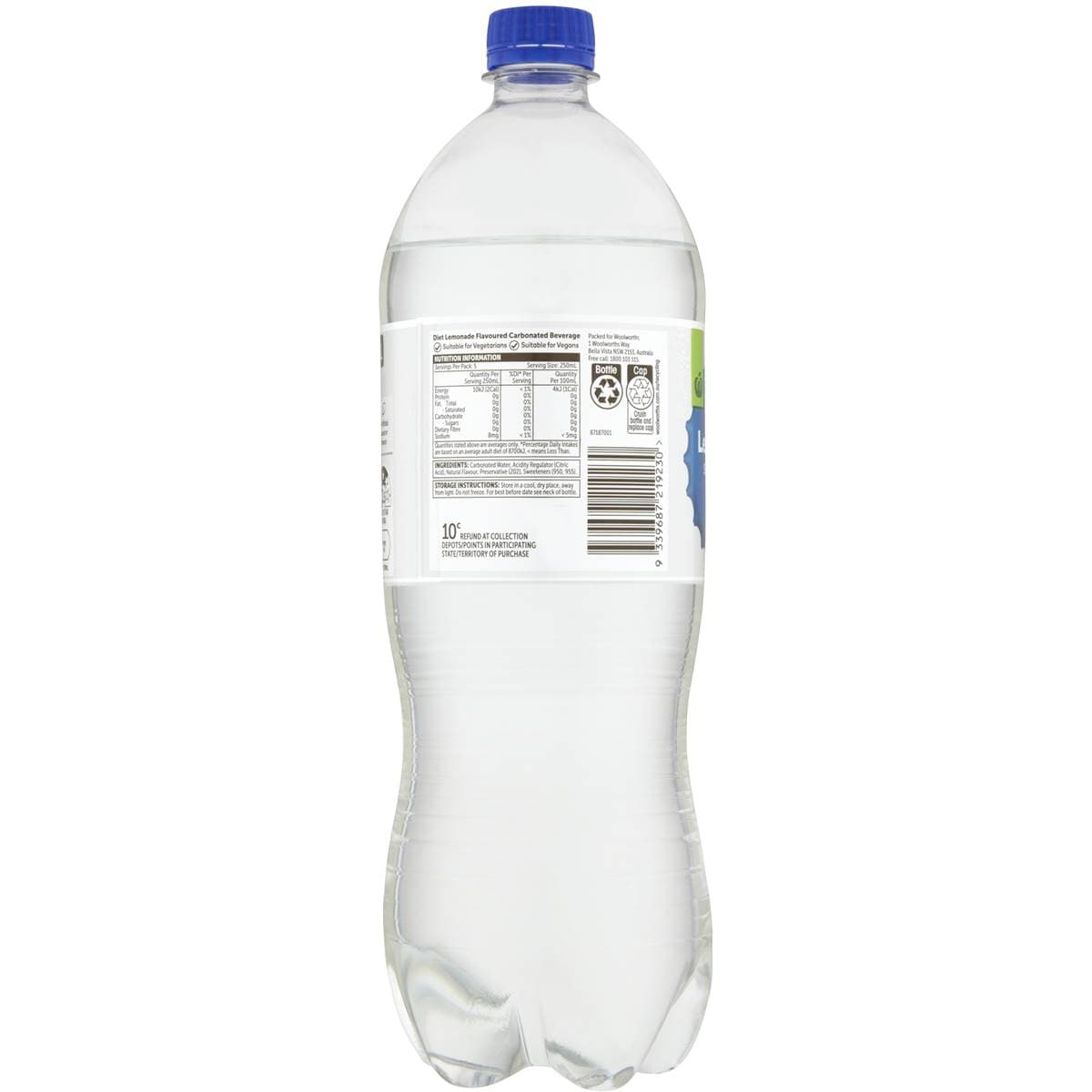Woolworths Lemonade Zero Sugar Bottle 1.25l | Woolworths