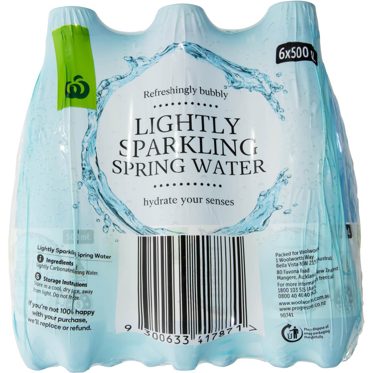 Woolworths Lightly Sparkling Spring Water 6 Pack | Woolworths