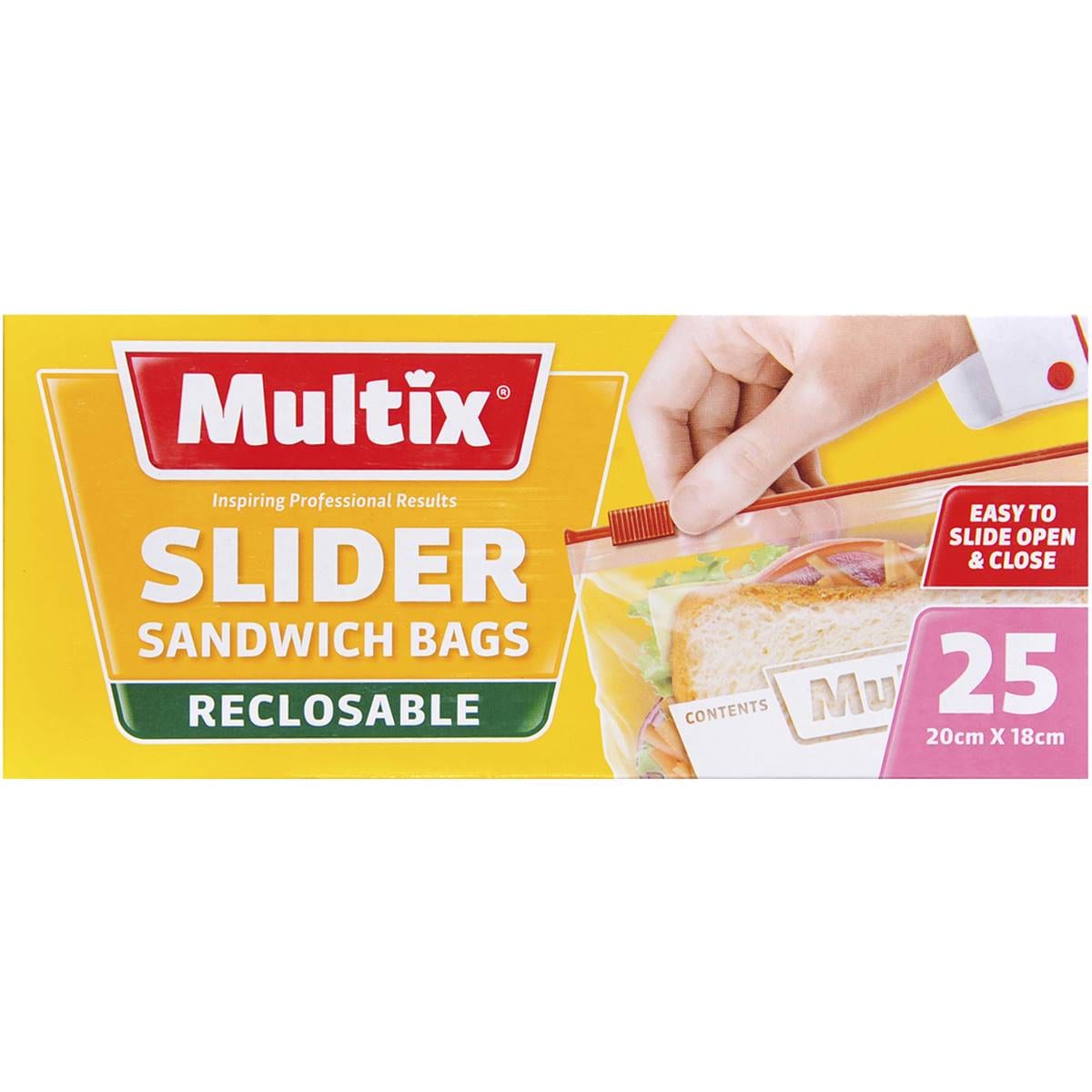 Multix Slider Resealable Sandwich Bags 25 Pack | Woolworths