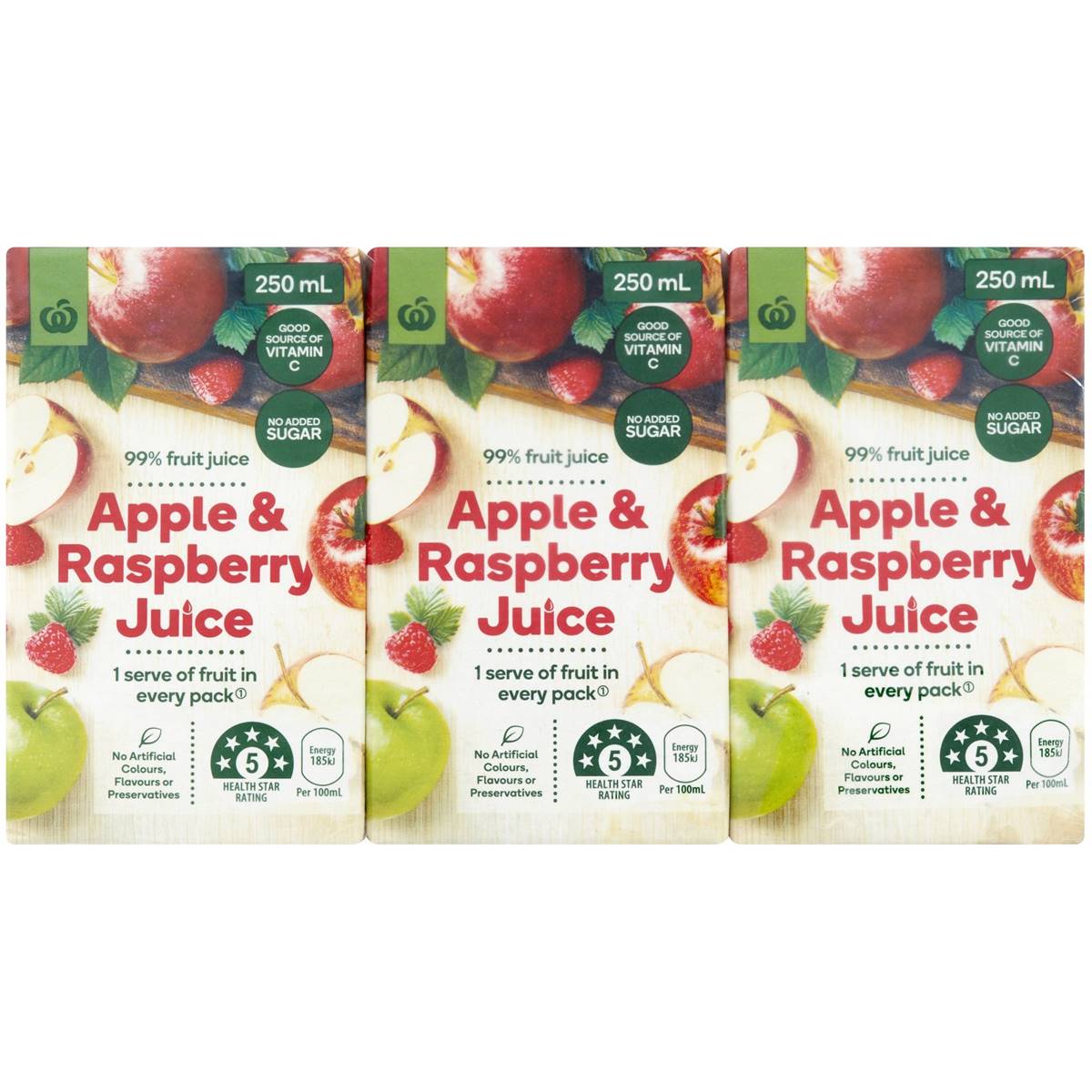 Woolworths Apple & Raspberry Juice 6x250ml | Woolworths