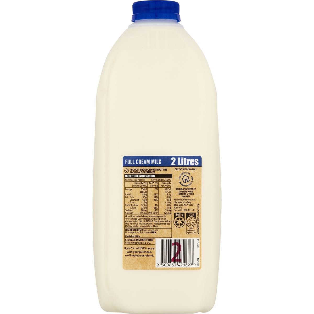Farmers Own Full Cream Homogenised 2l | Woolworths