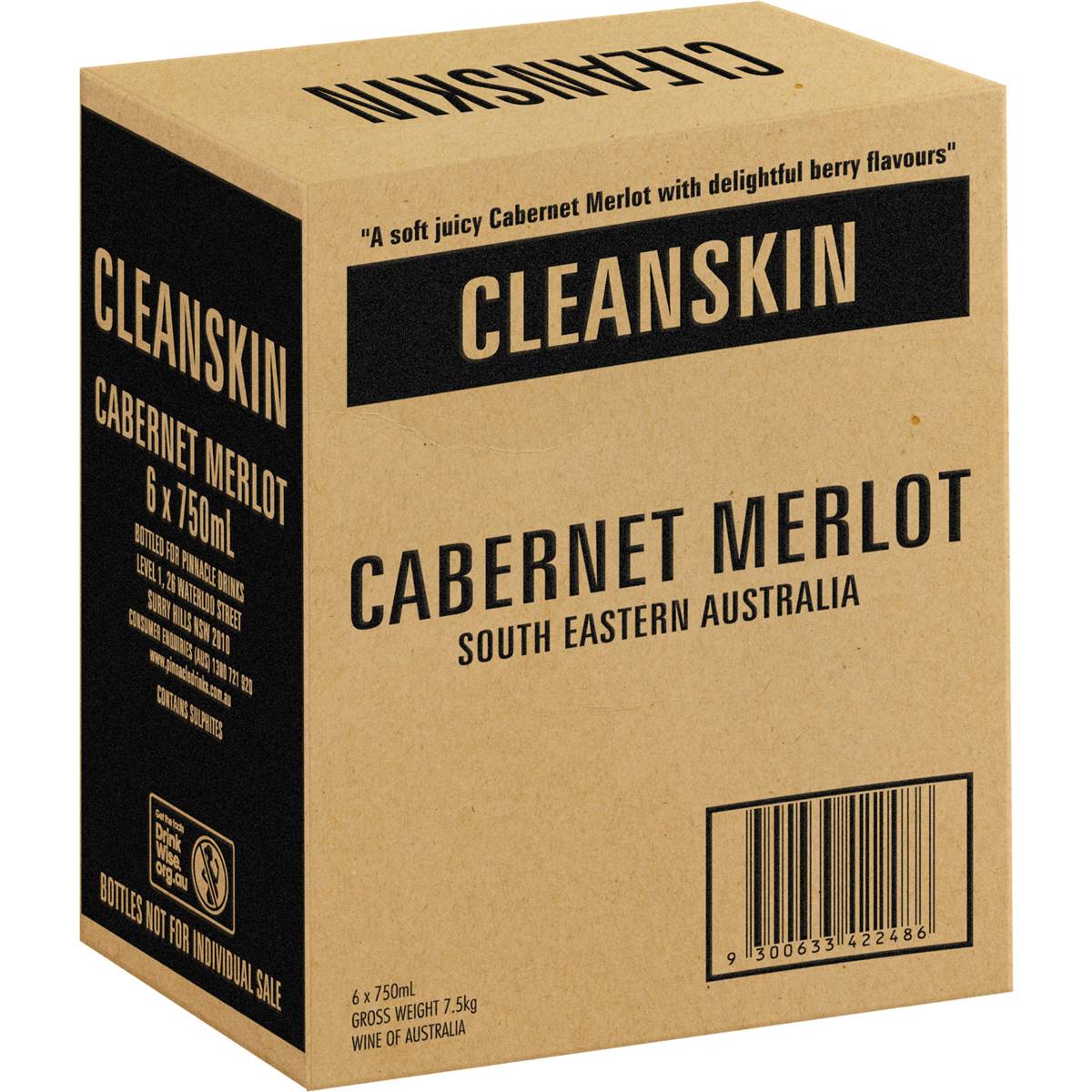 Cleanskin Cabernet Merlot 750ml X6 Pack | Woolworths