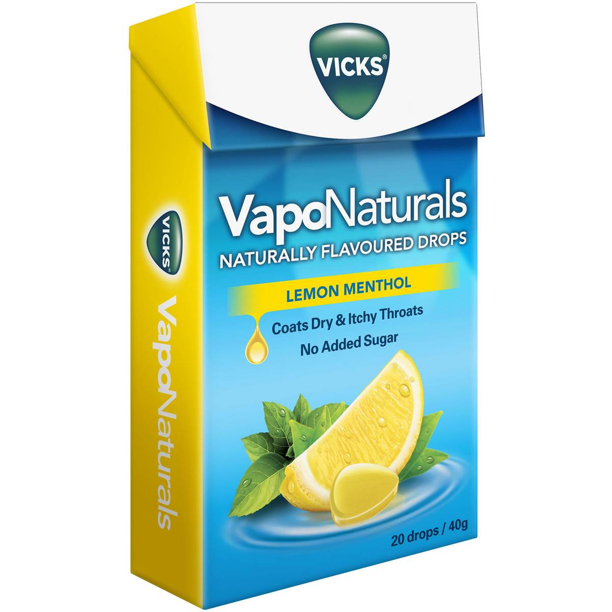 Vicks Vaponaturals Throat Lozenges Lemon Menthol 40pce 80g | Woolworths