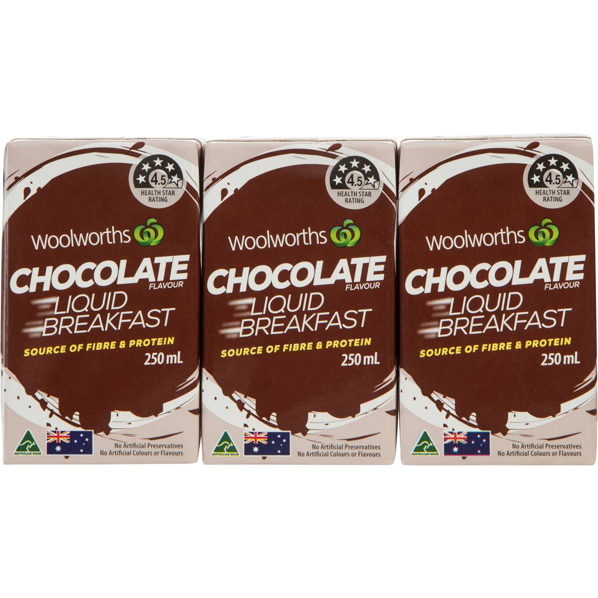Woolworths Select Chocolate Liquid Breakfast 3x250ml | Woolworths