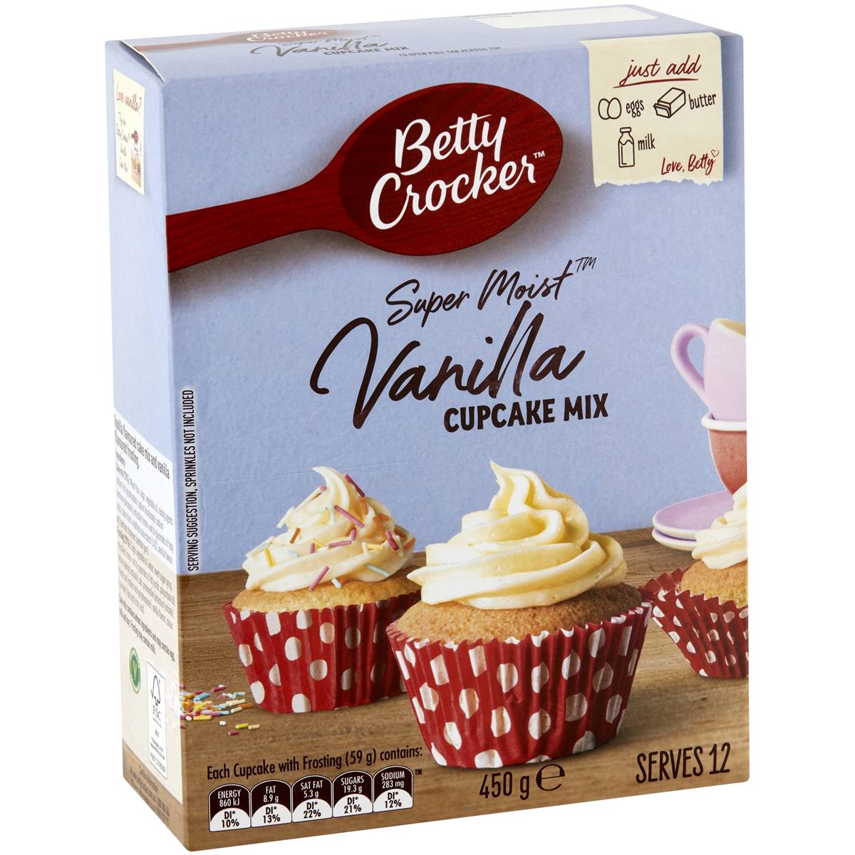 Betty Crocker Vanilla Cupcake Mix Cupcake Mix 450g Woolworths