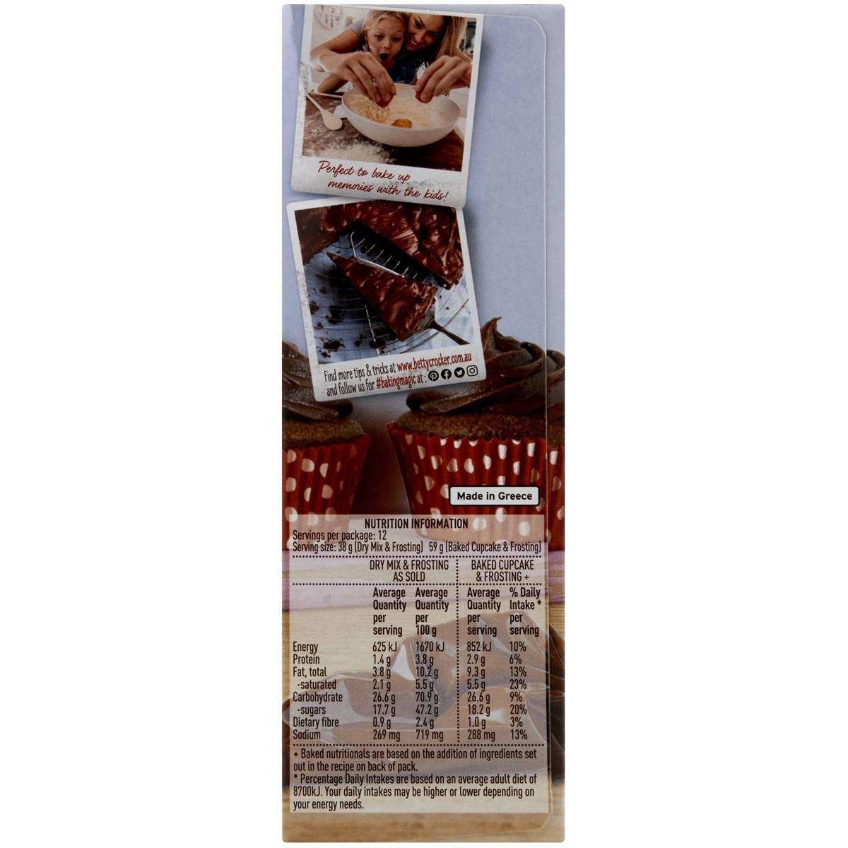 Betty Crocker Chocolate Cupcake Mix Cupcake Mix 450g | Woolworths