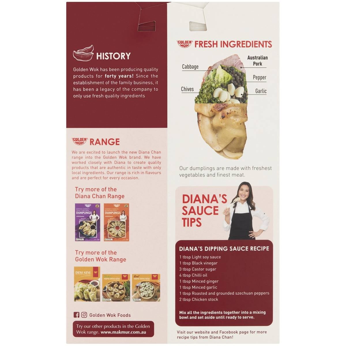 Golden Wok Diana Chan Szechuan Peppered Pork Dumpling 230g | Woolworths