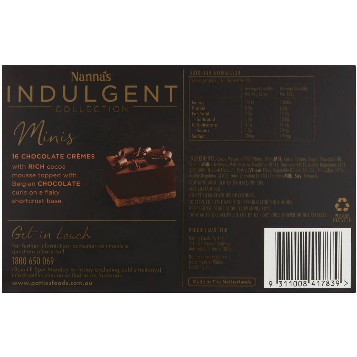 Nanna's Indulgent Mini Chocolate Bites 228g | Woolworths