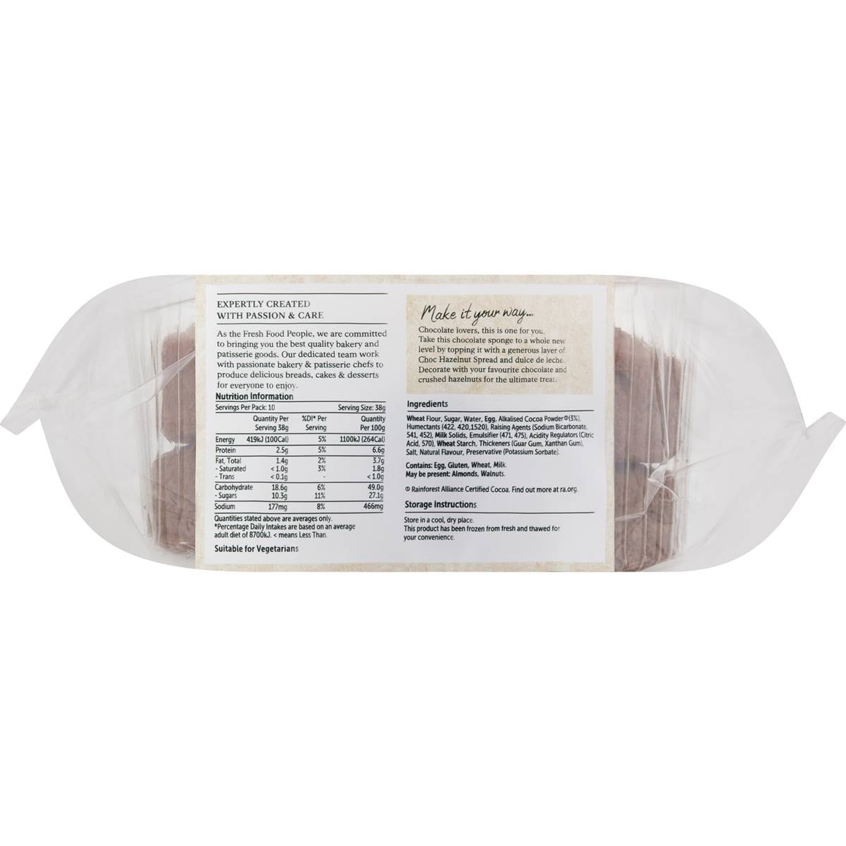 Woolworths Unfilled 2 Chocolate Sponge Cakes 380g | Woolworths