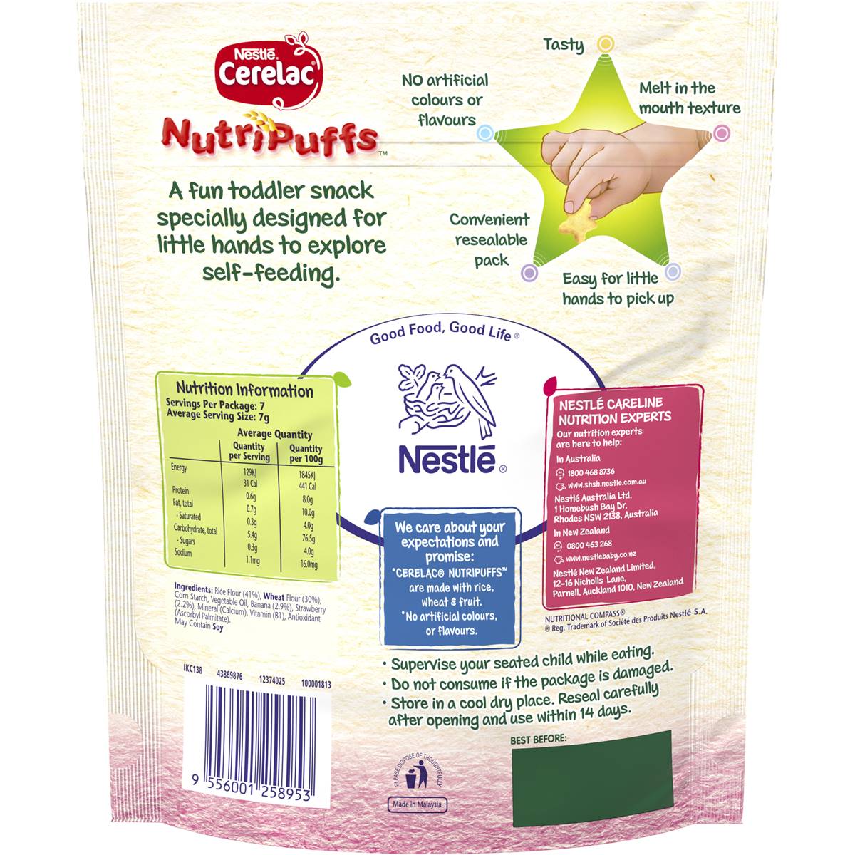 Cerelac Nutripuff Banana & Strawberry 50g | Woolworths