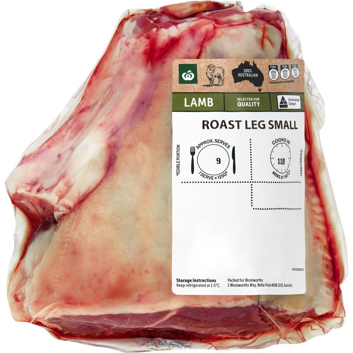 Woolworths Lamb Leg Roast Half 750g - 1.6kg | Woolworths