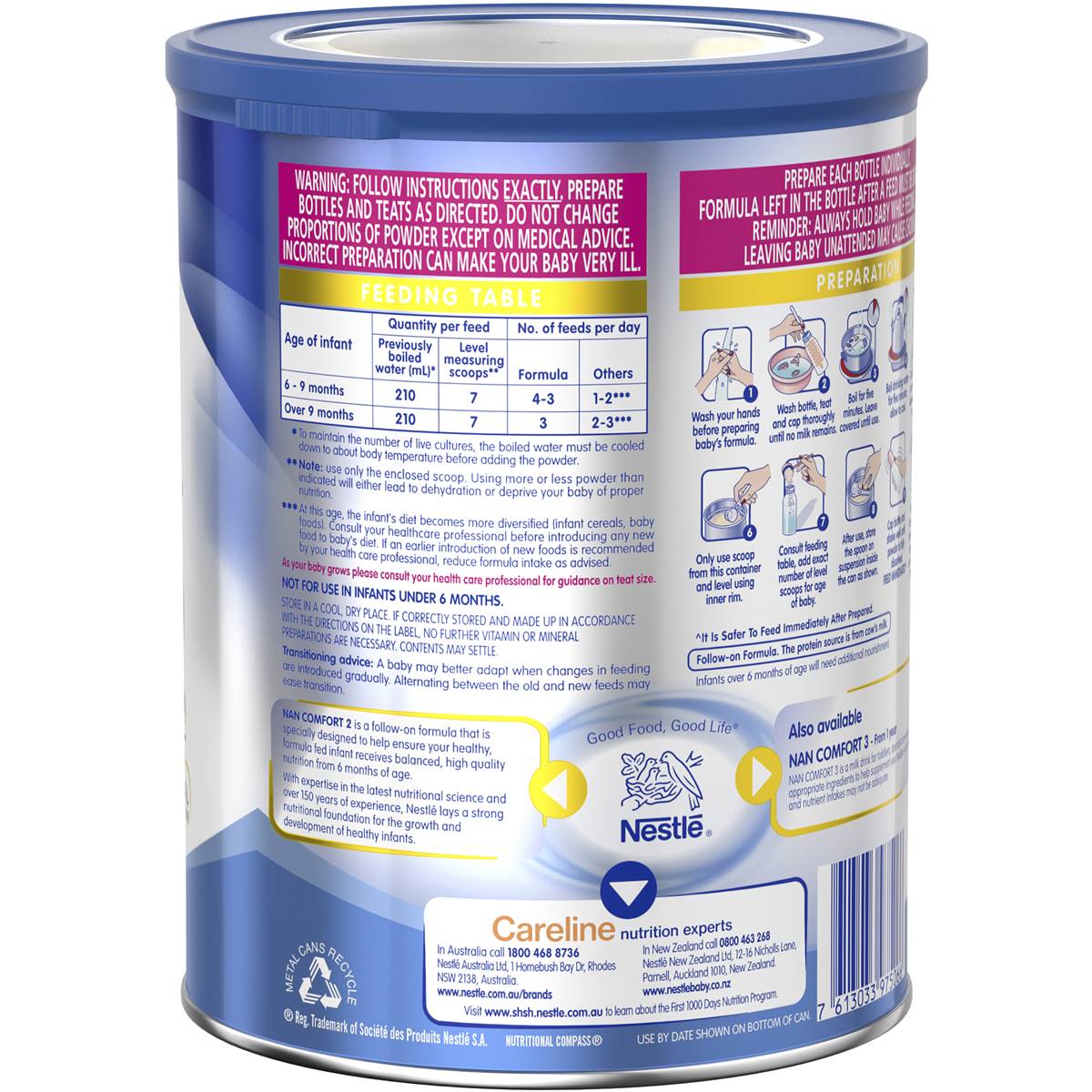 Nestle Nan Comfort Follow-on Formula Stage 2 6-12 Months 800g | Woolworths