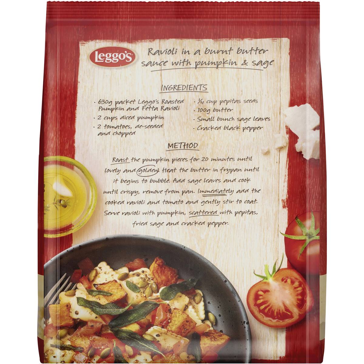 Leggo's Fresh Roasted Pumpkin & Feta Ravioli 630g | Woolworths