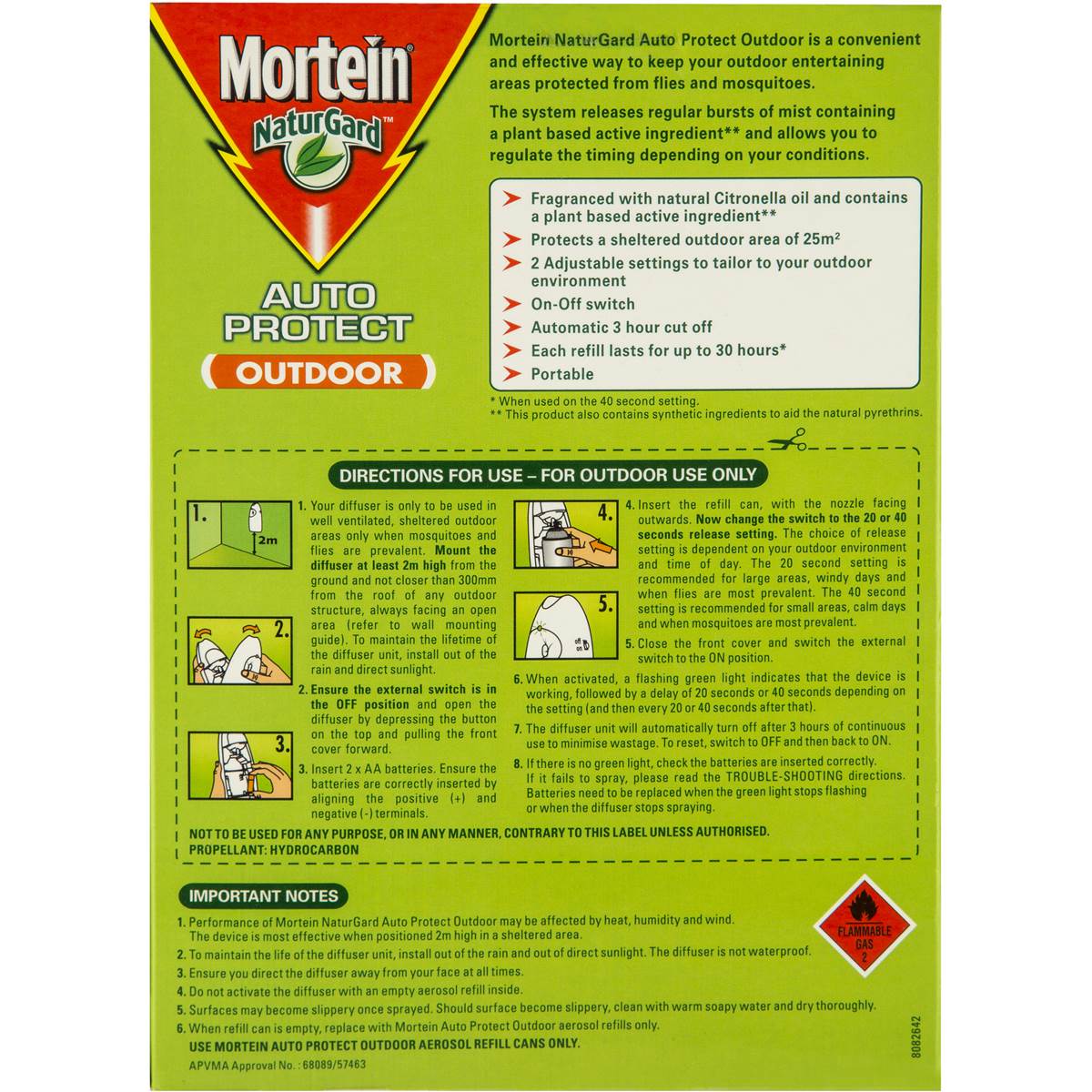 Mortein Naturgard Insect Control Auto Protect Outdoor 152g | Woolworths