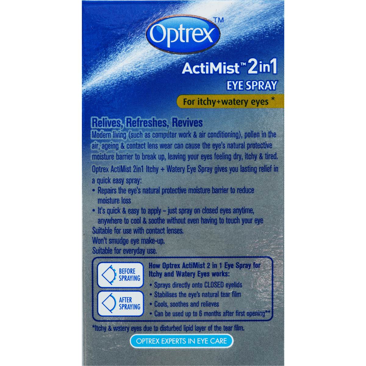 Optrex Actimist 2 In 1 Eye Spray Itchy 10ml | Woolworths