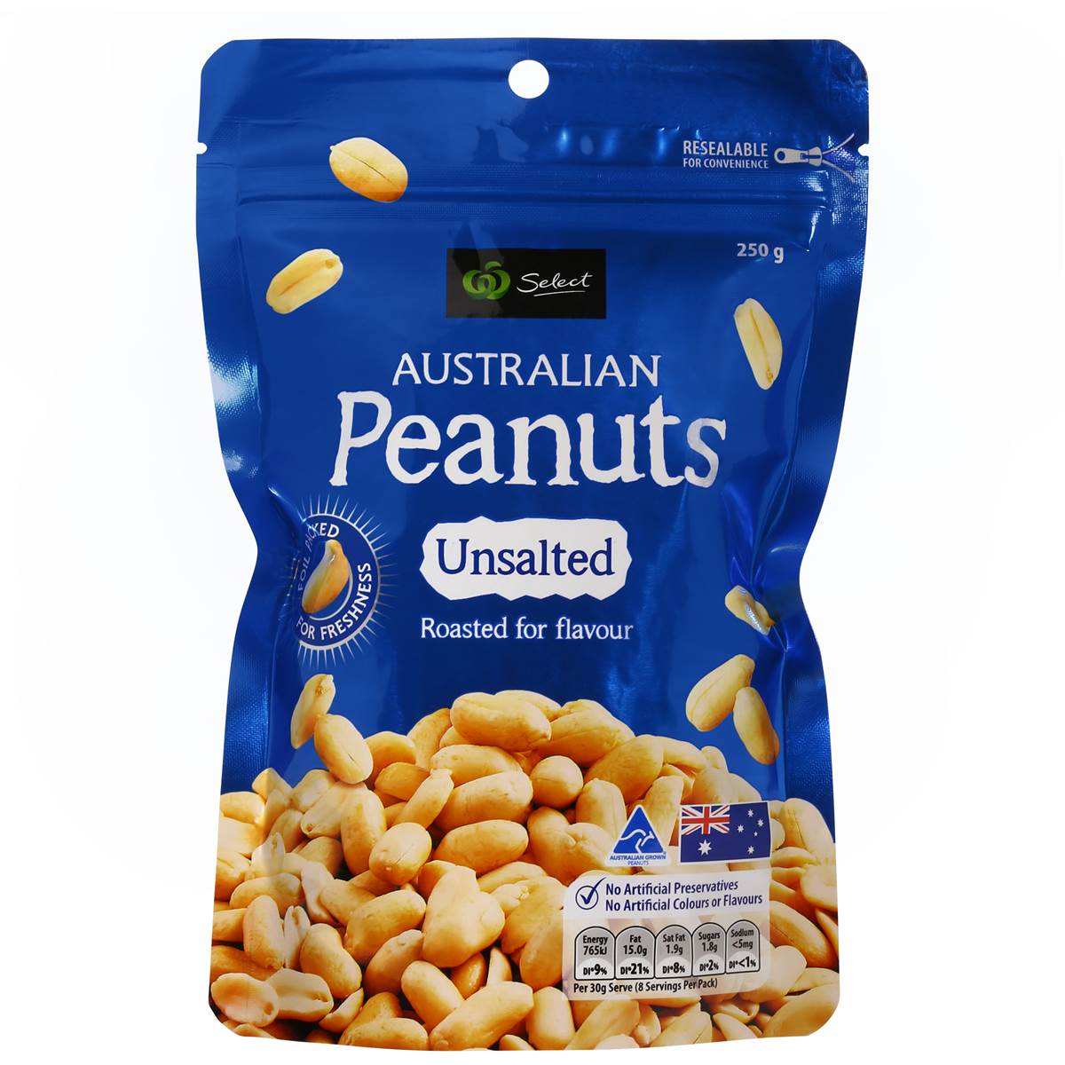 Woolworths Select Peanuts Roasted & Unsalted 250g | Woolworths