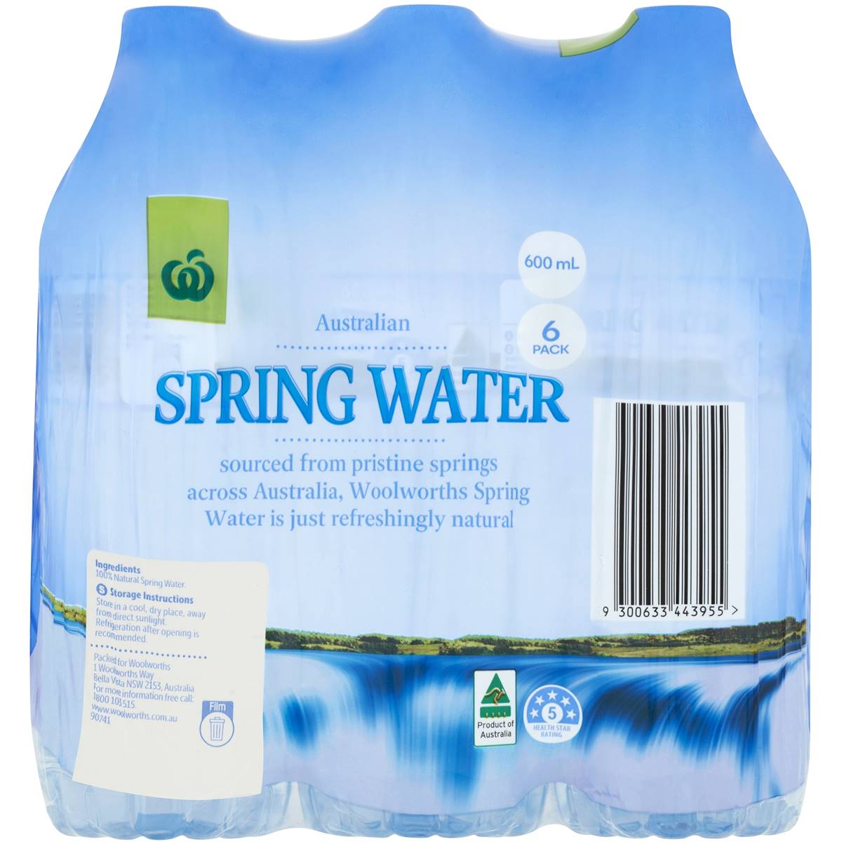 Woolworths Spring Water 6x600ml | Woolworths