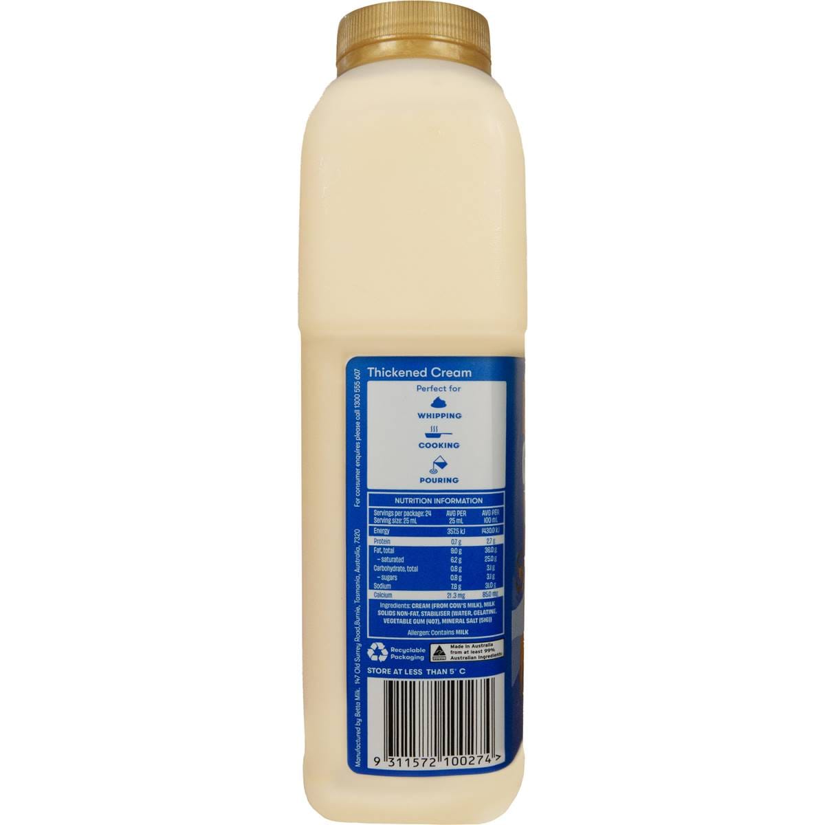 Betta Thickened Cream 600ml | Woolworths