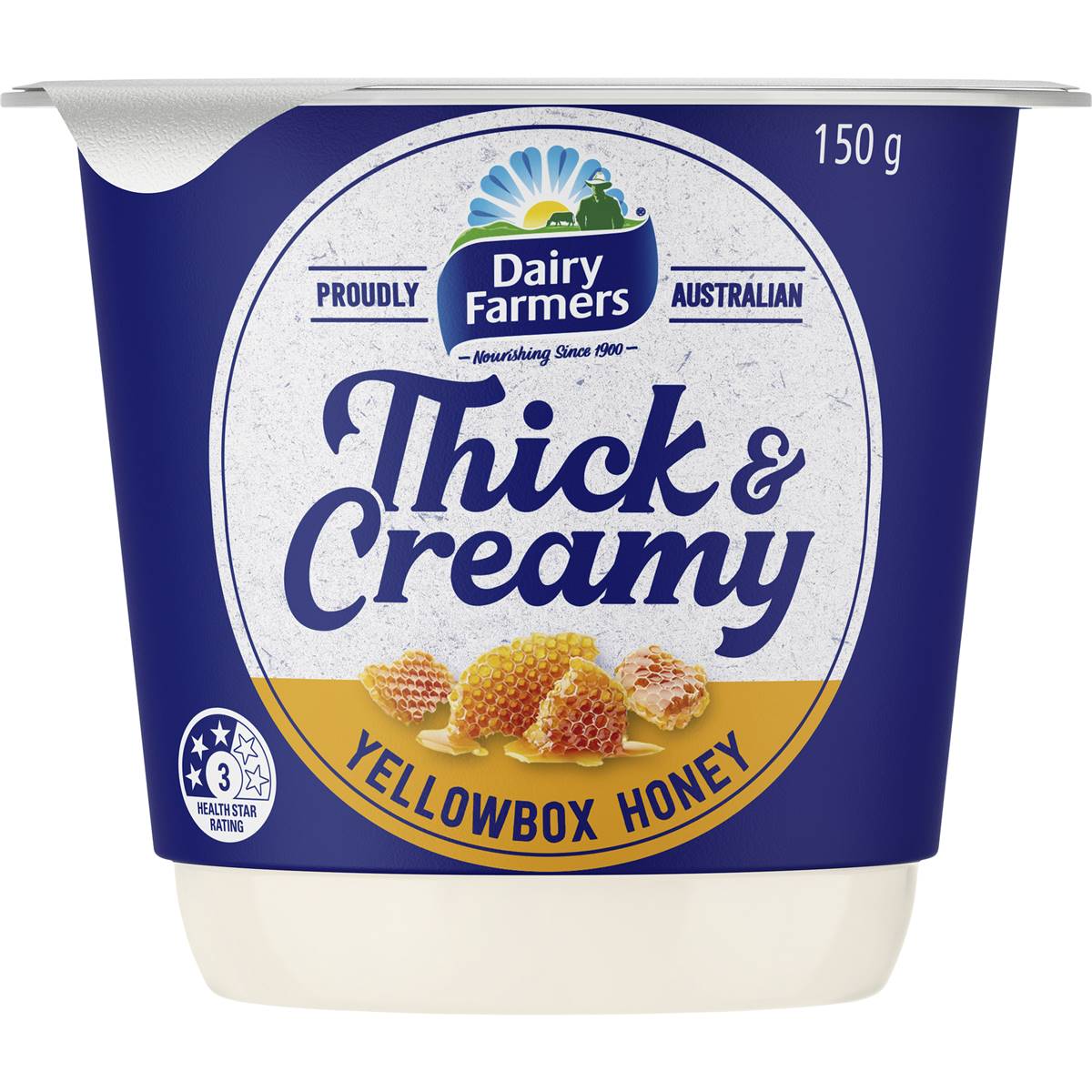 Dairy Farmers Thick & Creamy Yellow Box Honey Yoghurt 150g | Woolworths