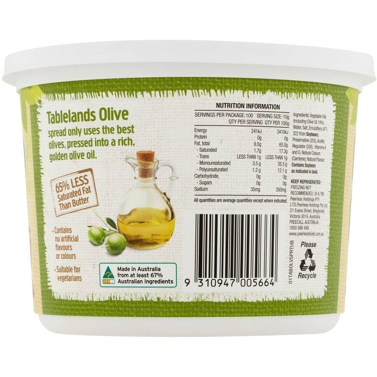 Tablelands Olive Spread 1kg | Woolworths