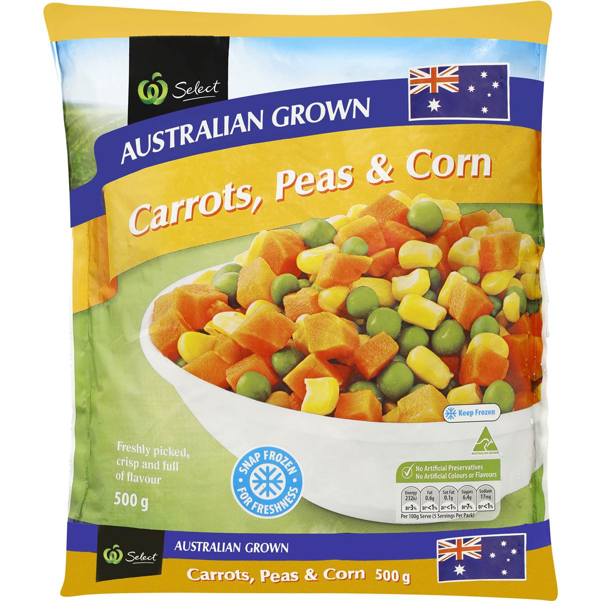 Woolworths Select Mixed Vegetables Peas Carrot Corn 500g | Woolworths
