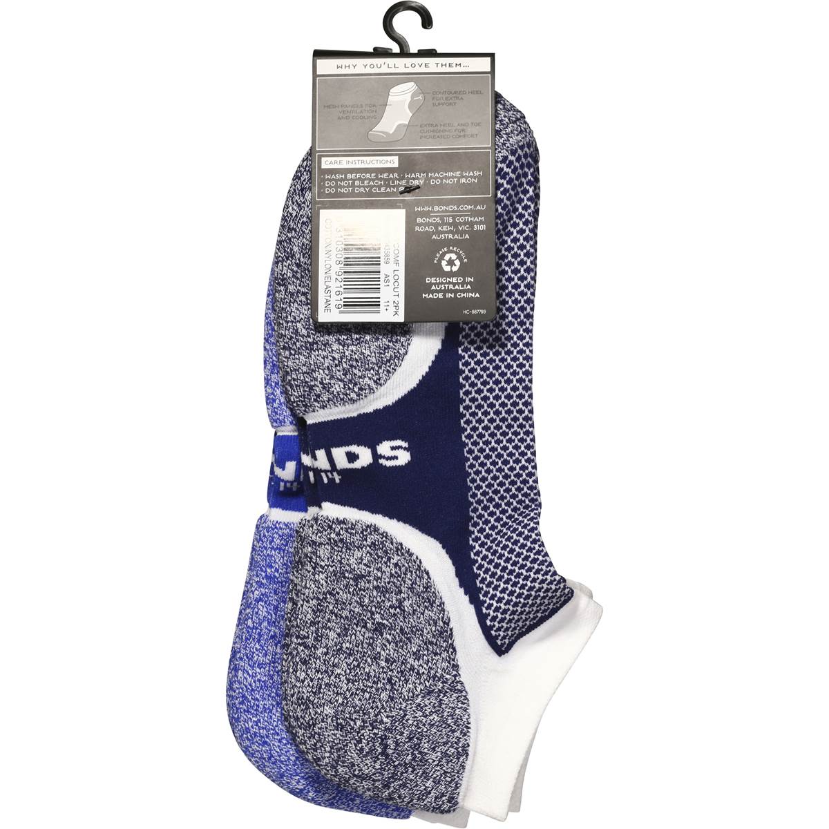 Bonds Men's Ultimate Comfort Socks Low Cut Size 11 - 14 2 Pack | Woolworths