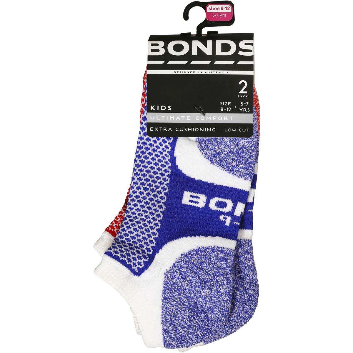 Bonds Kids Ultimate Comfort Socks Low Cut 9+ 2 Pack | Woolworths