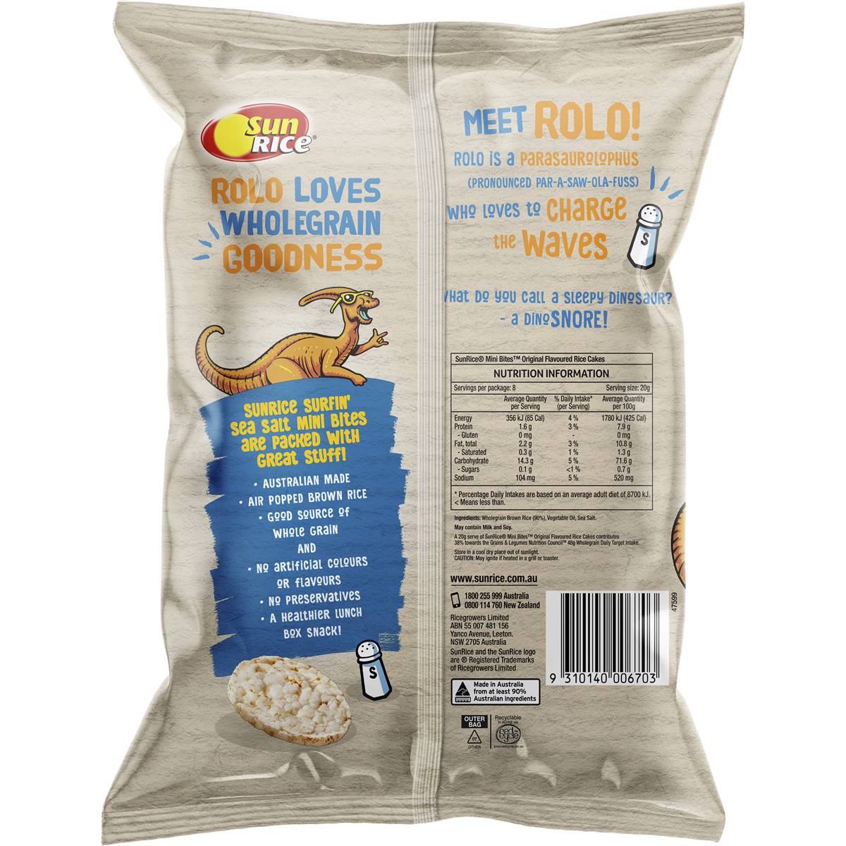 Sunrice Rice Snacks Mini Bites Original 160g | Woolworths