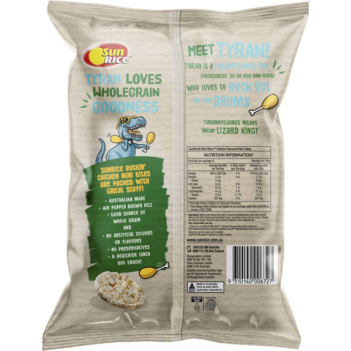 Sunrice Rice Snacks Mini Bites Chicken 160g | Woolworths