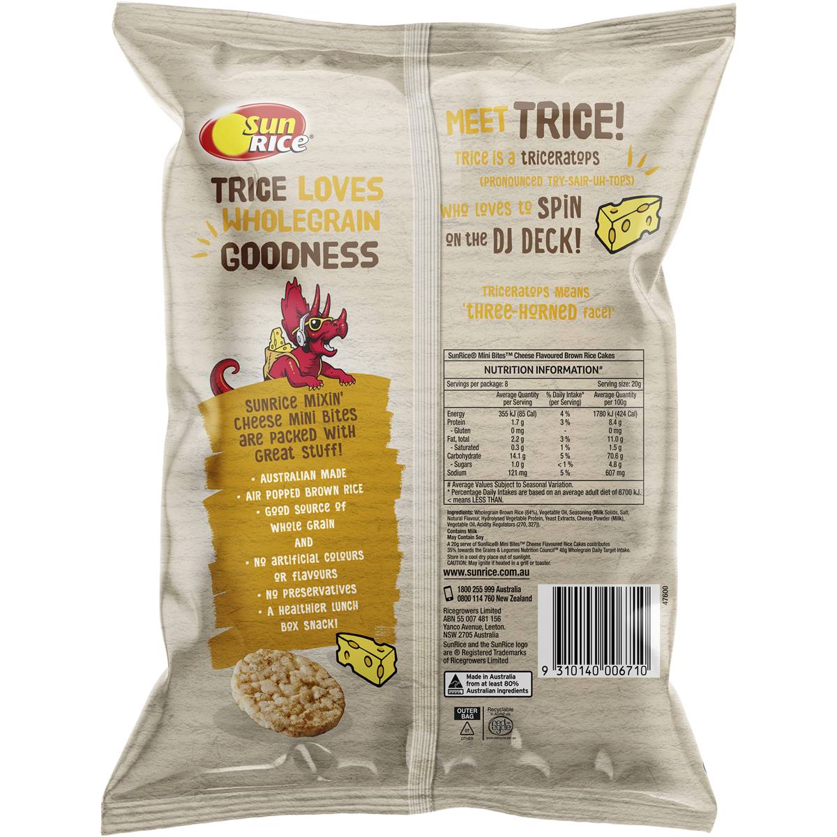 Sunrice Rice Snacks Mini Bites Cheese 160g | Woolworths