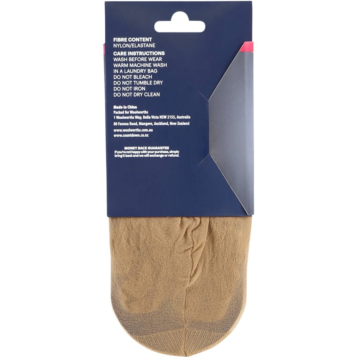 Essentials Sockettes Natural One Size 2 Pack | Woolworths