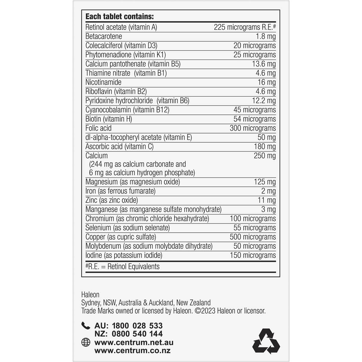 Centrum Men 50+ Daily Multivitamin Supplements 60 Pack | Woolworths