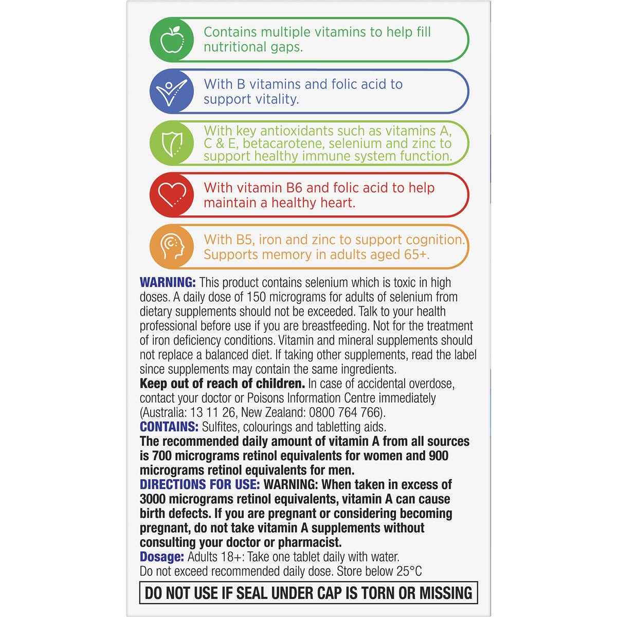 Centrum Men 50+ Daily Multivitamin Supplements 60 Pack | Woolworths