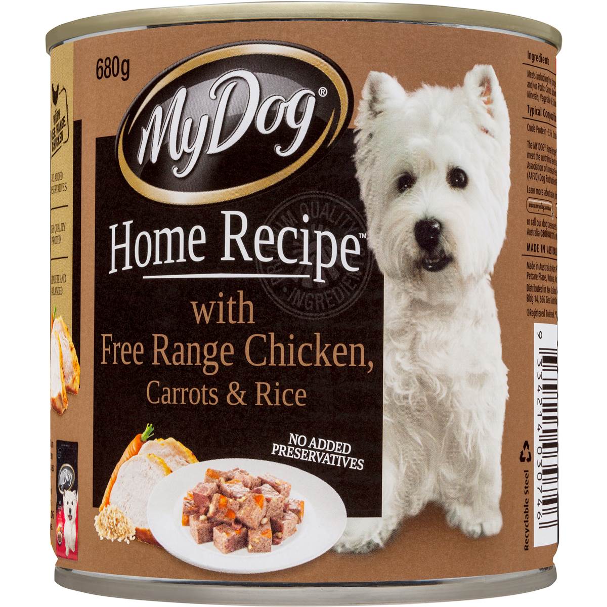My Dog Adult Dog Food Chicken Carrots & Rice 680g | Woolworths