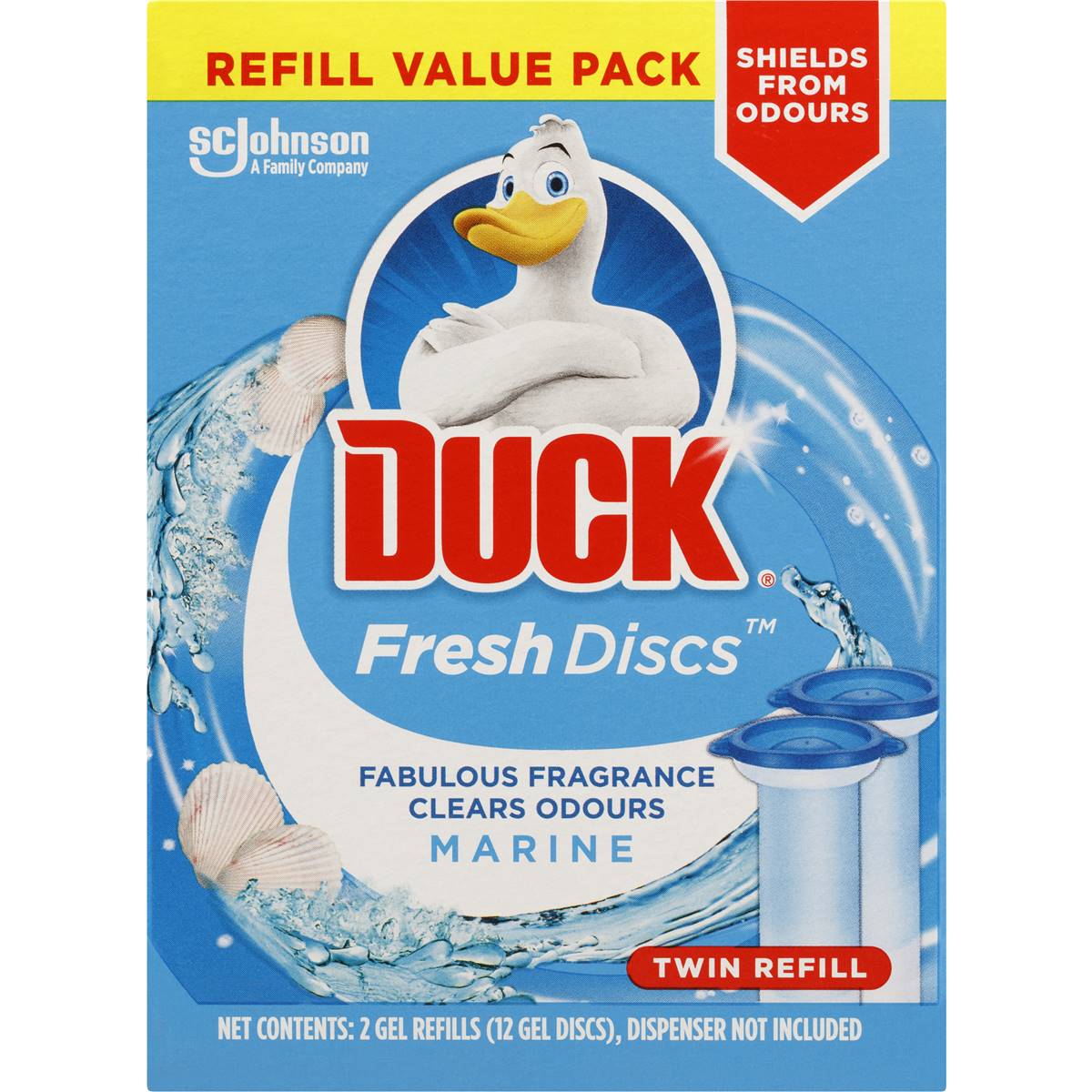 Duck Fresh Discs Toilet Cleaner Marine Refill 2x36ml | Woolworths