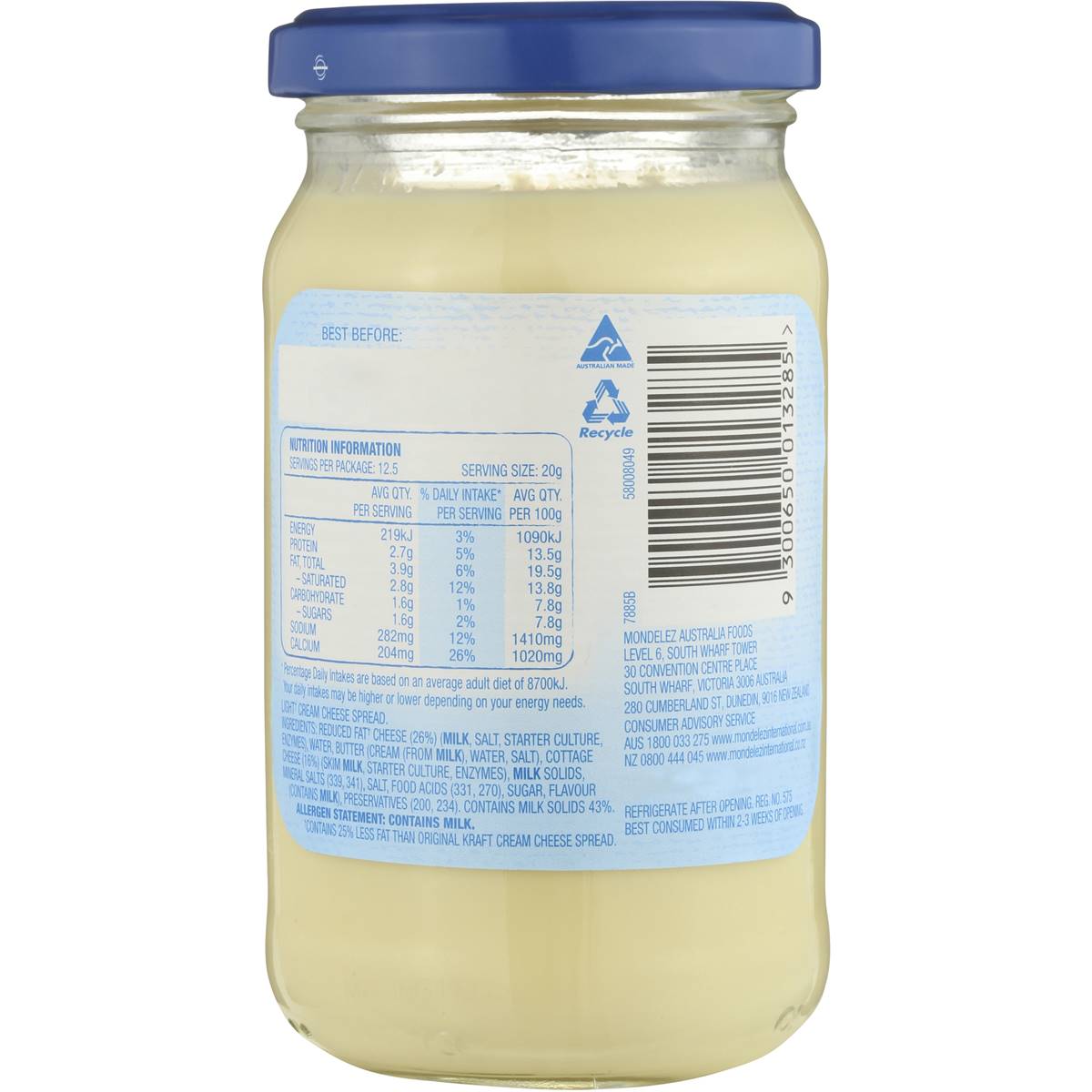 Kraft Cream Cheese Spread Light 250g | Woolworths Kraft Cream Cheese Spread Light 250g | Woolworths