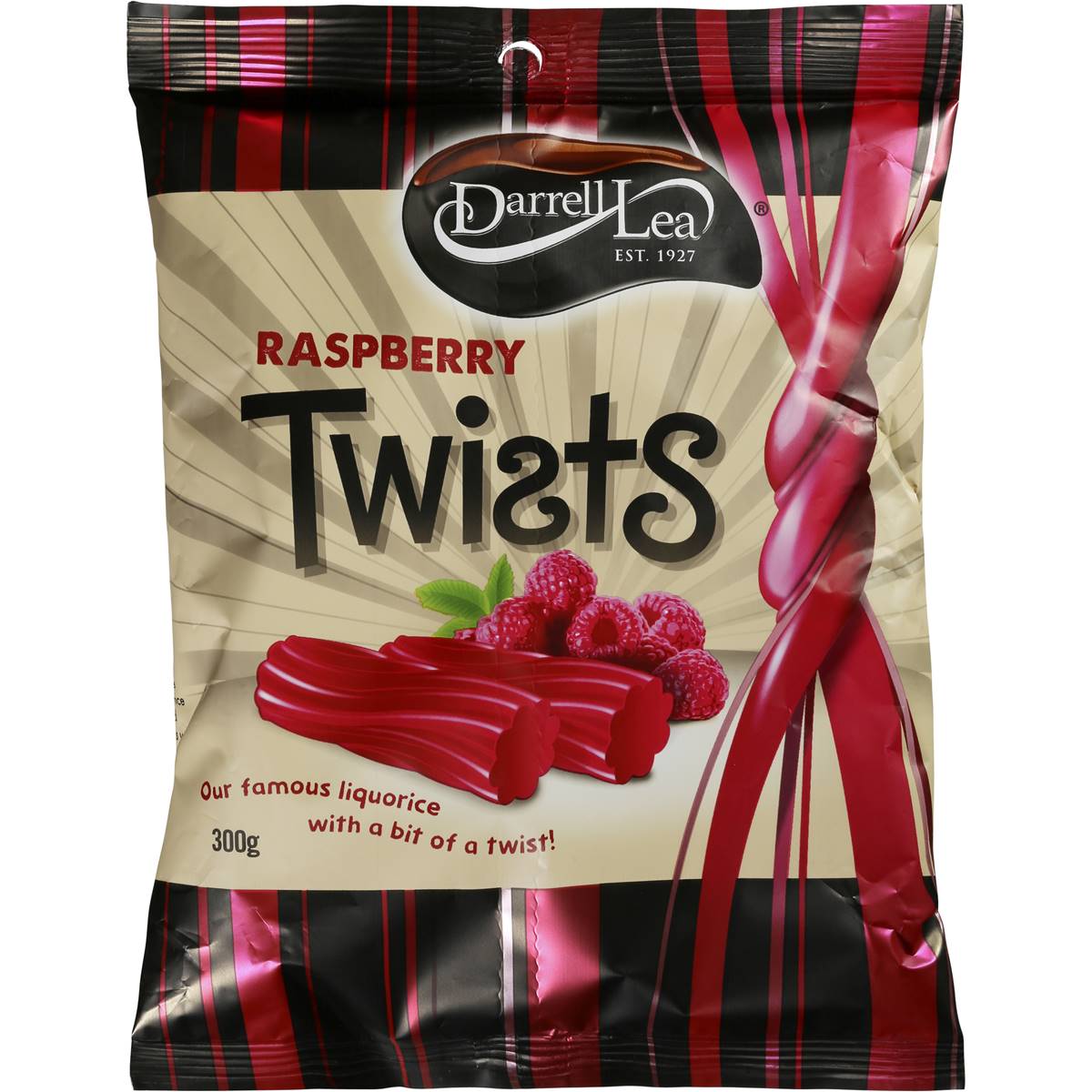 Darrell Lea Raspberry Liquorice Twists 300g | Woolworths