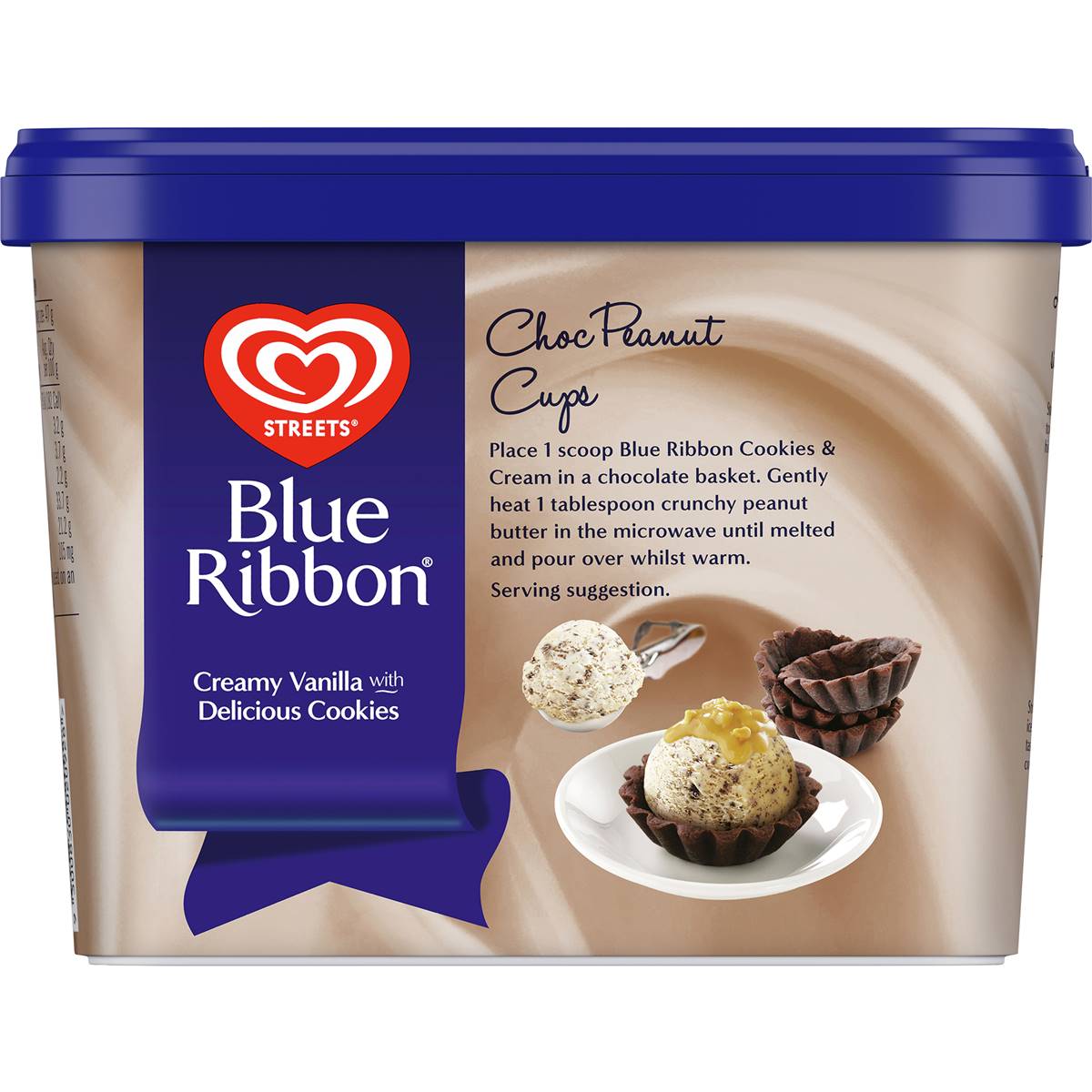 Blue Ribbon Cookies & Cream Reduced Fat Ice Cream Dessert Tub 2l ...