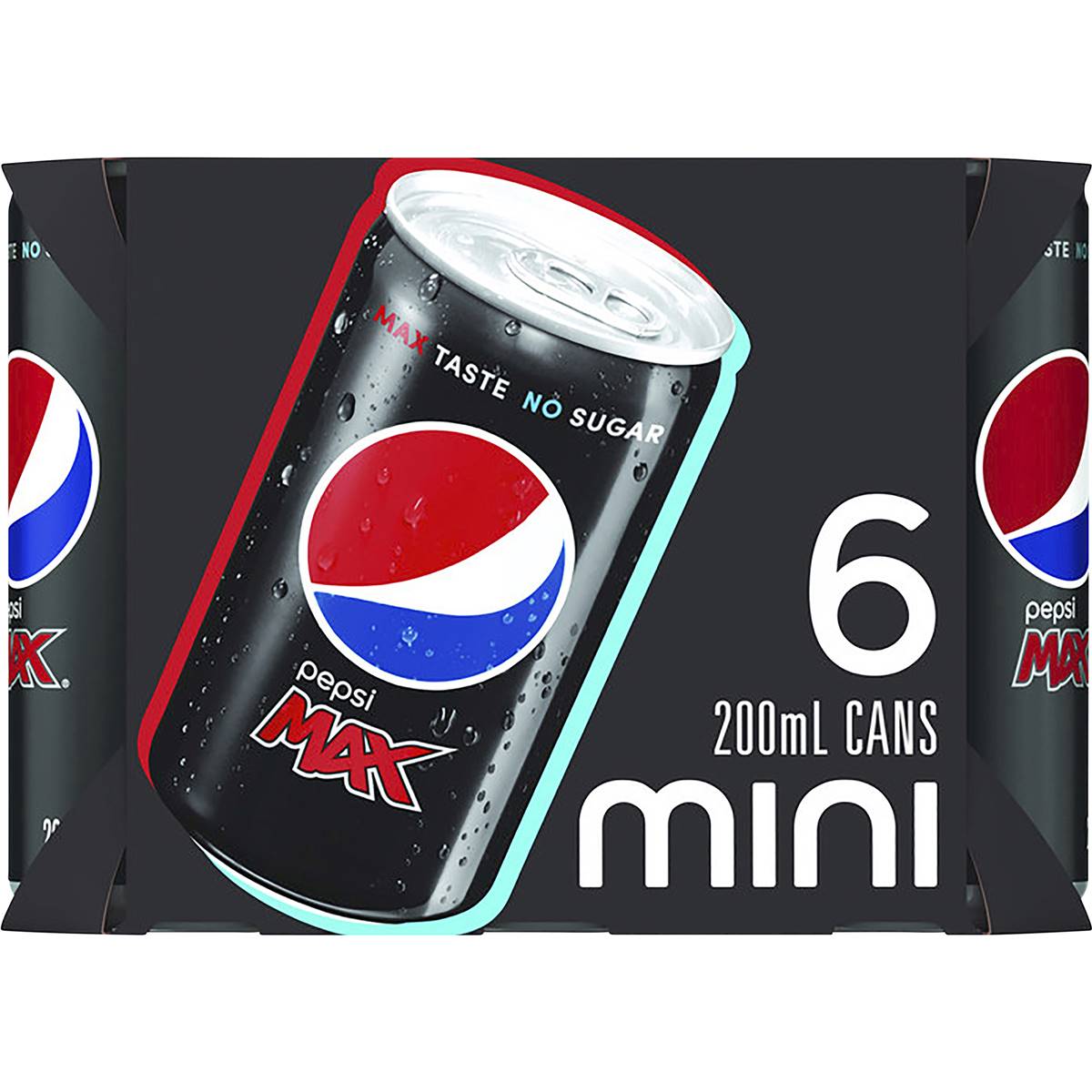 Pepsi Max Mini Cans 200ml X6 Pack | Woolworths