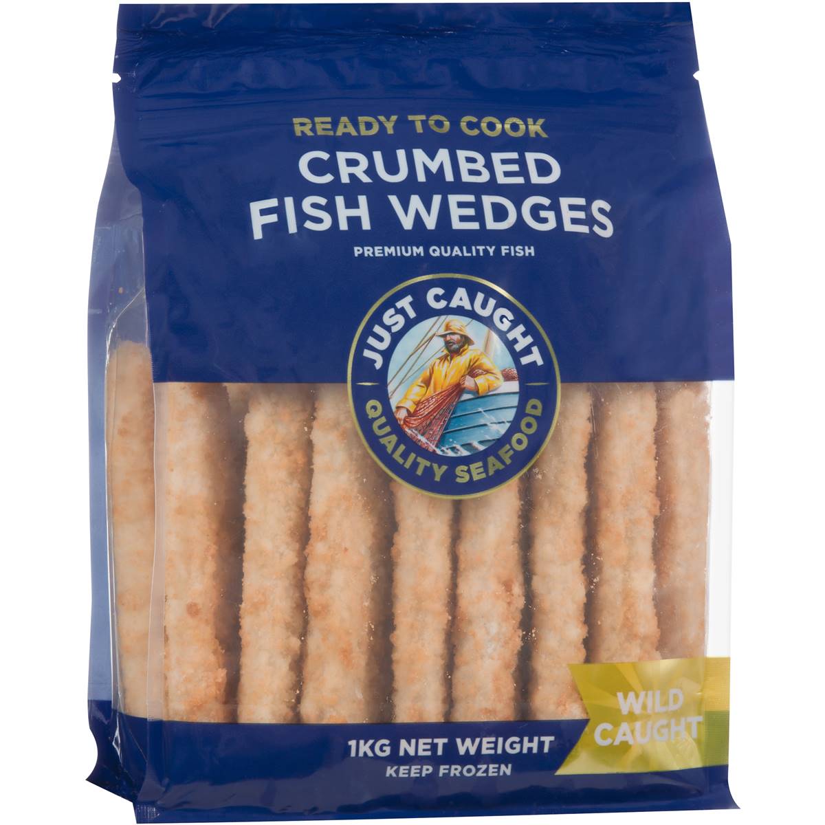 Just Caught Fish Wedge Crumbed 1kg | Woolworths