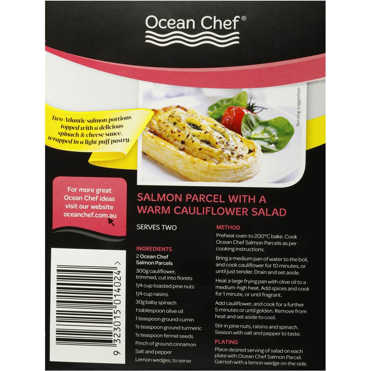 Ocean Chef Salmon Parcels Spinach & Cheese Sauce 280g | Woolworths