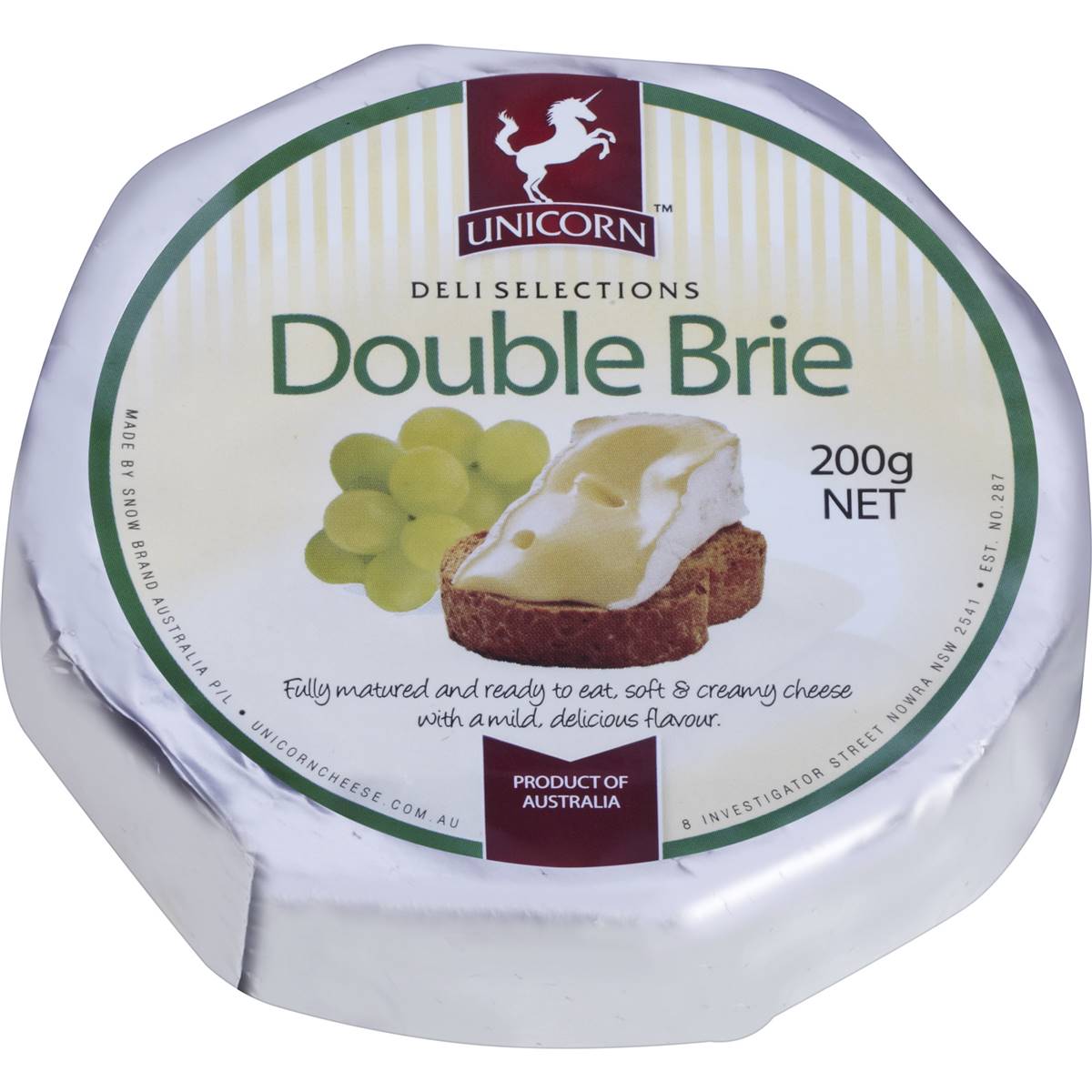 Unicorn Double Brie 200g | Woolworths