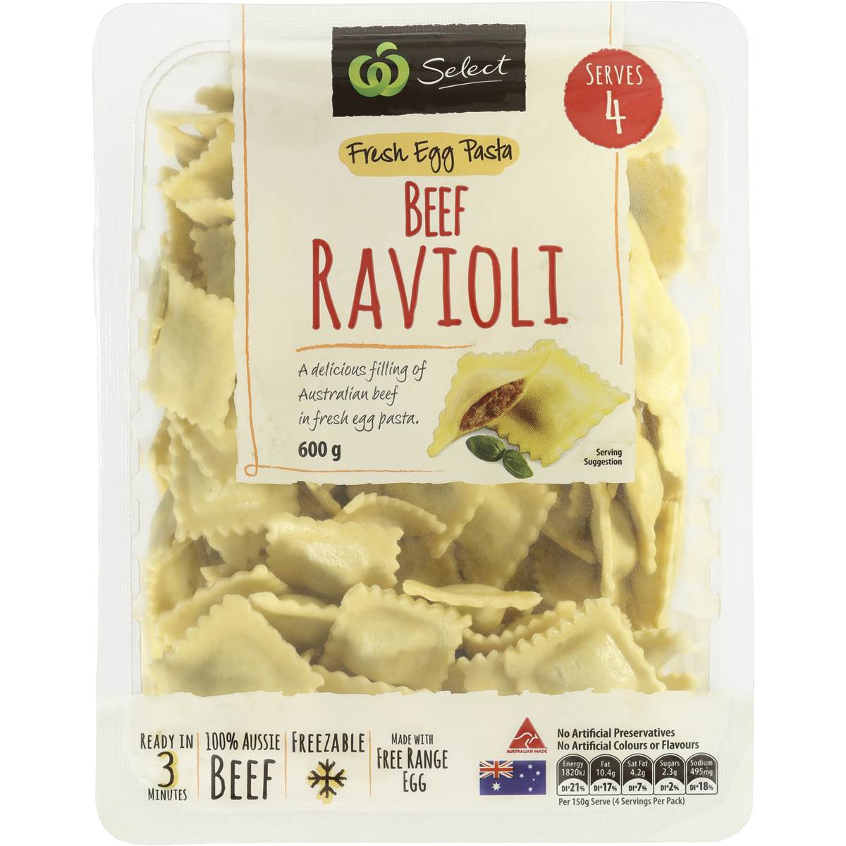 Woolworths Select Beef Ravioli Beef 600g | Woolworths