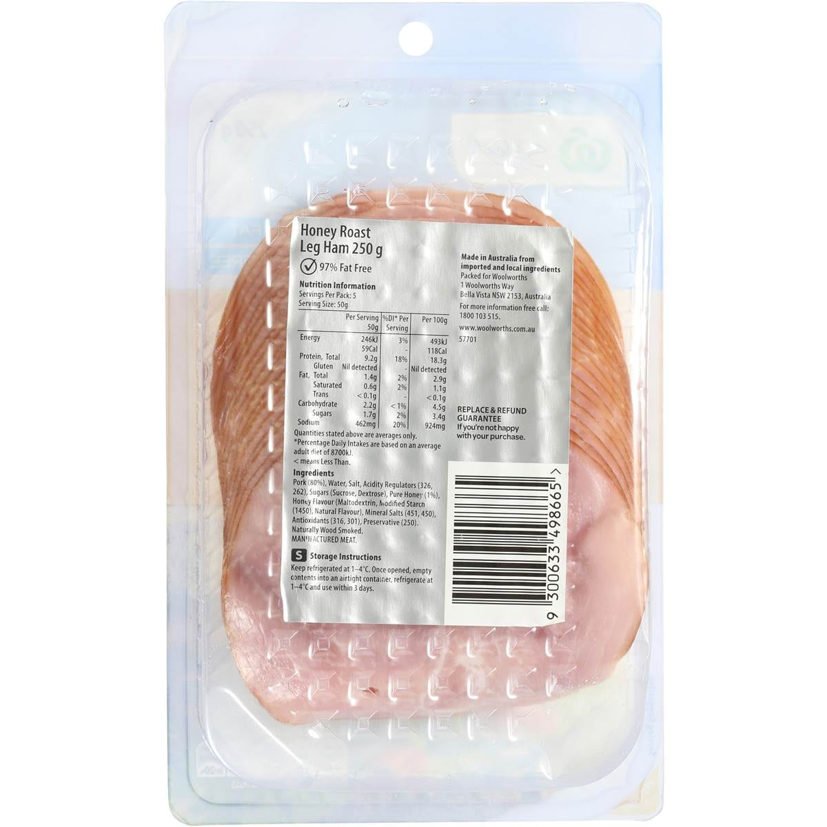 Woolworths Select Ham Honey 250g | Woolworths