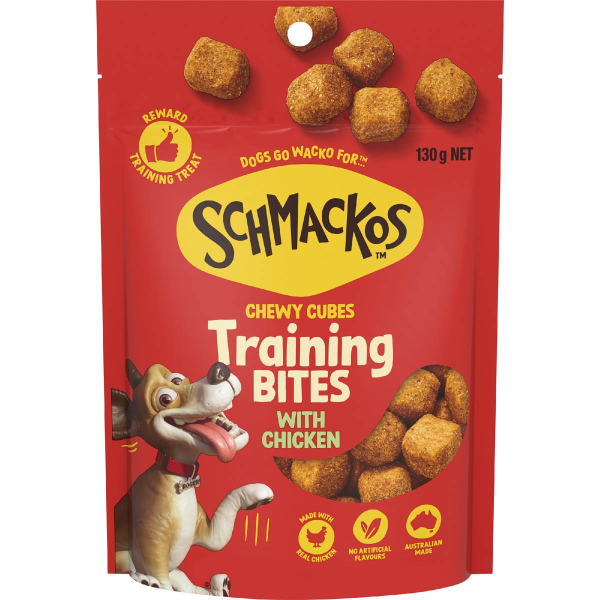 Schmackos Tasty Bites Chewy Cubes With Chicken Dog Treats 130g | Woolworths