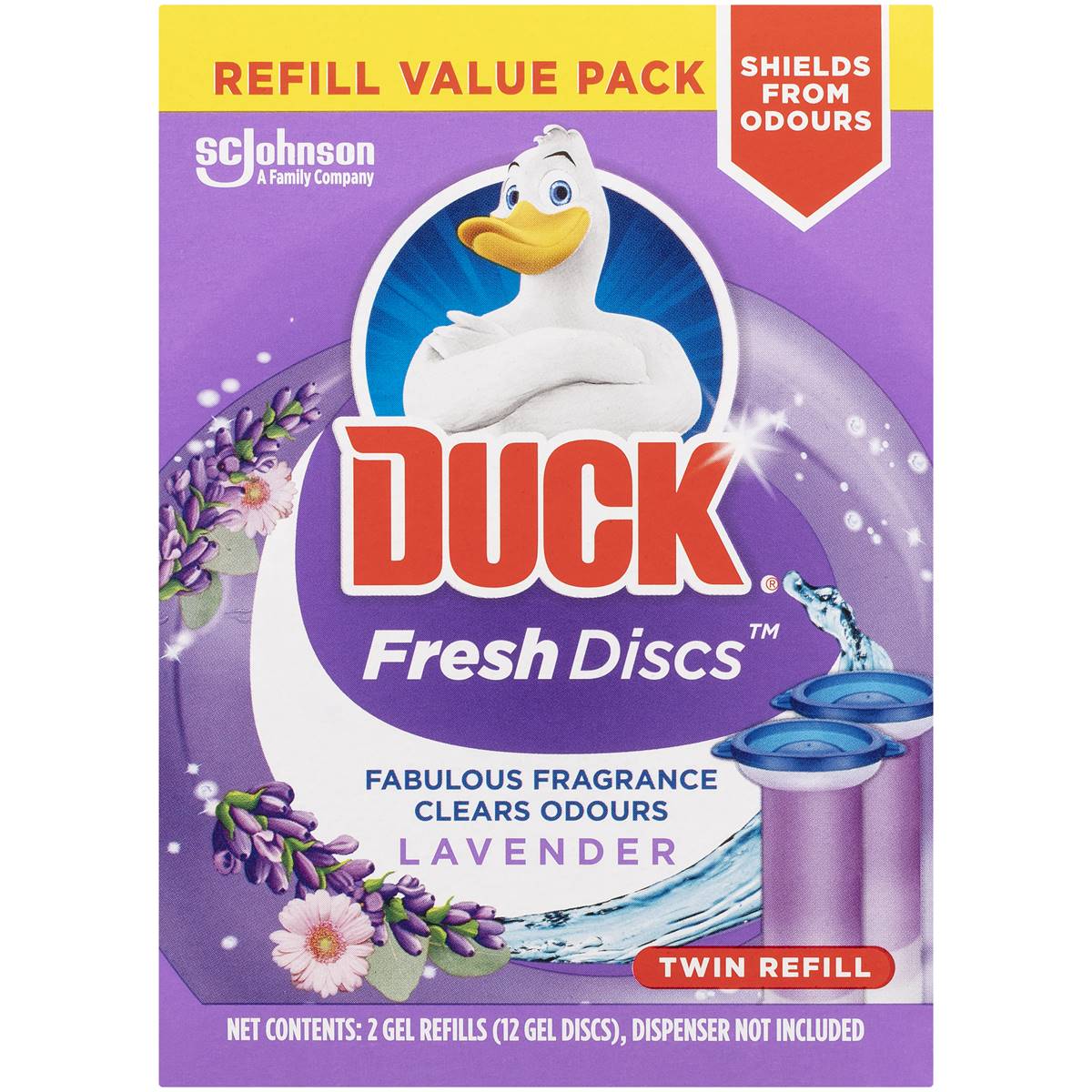 Duck Fresh Discs Toilet Cleaner Lavender Refill 36ml X 2 Pack | Woolworths