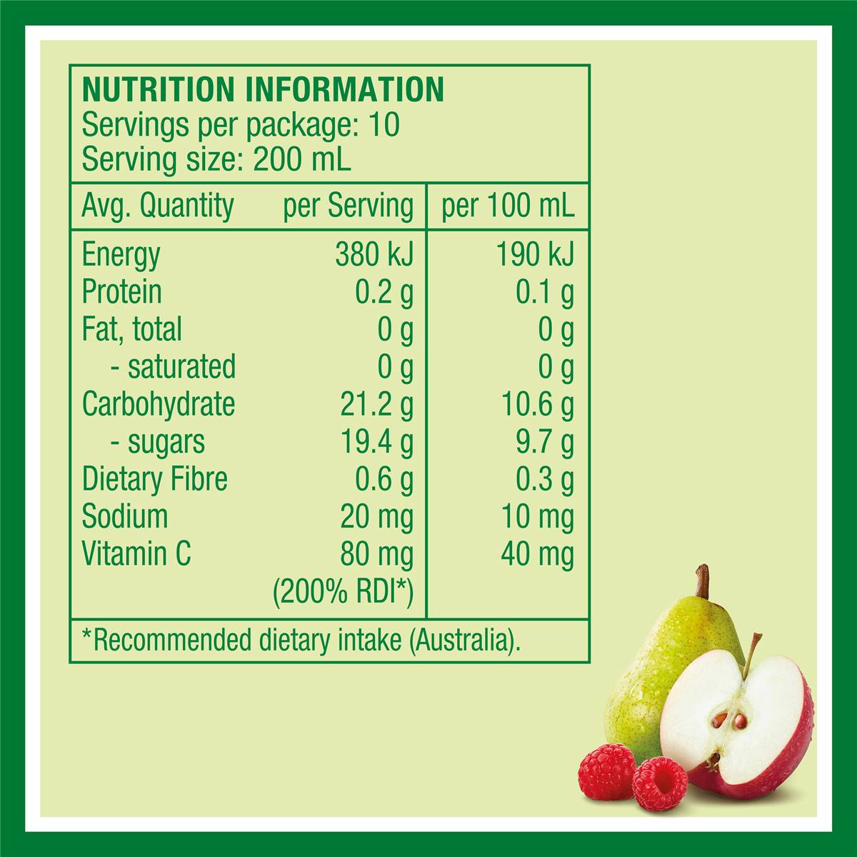 Golden Circle Pear, Apple & Raspberry Juice No Added Sugar Fruit Juices ...