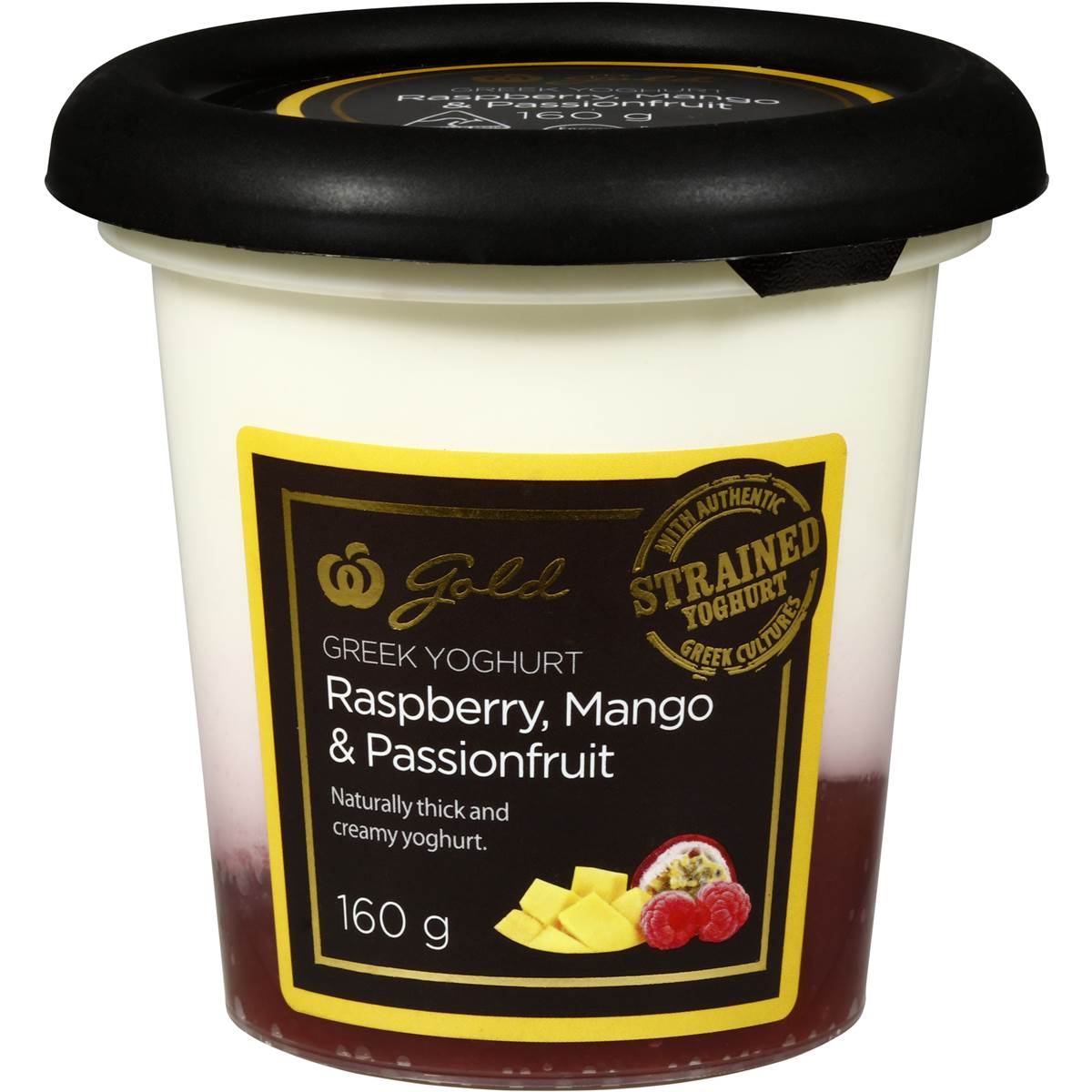 Woolworths Gold Raspberry Fruit Greek Yoghurt 160g | Woolworths