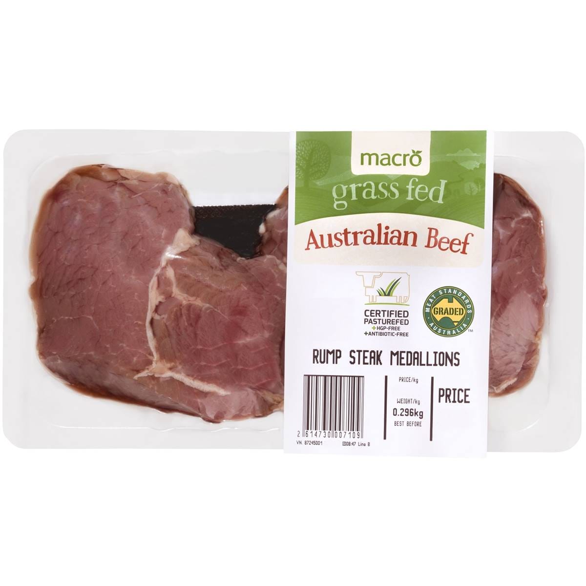 Macro Grasslands Grassfed Rump Medallions 250g - 450g | Woolworths
